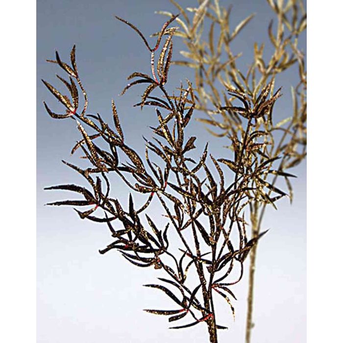 Ramo di salice artificiale TIPPA con glitter, rame-oro, 70cm