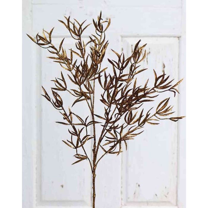 Ramo di salice artificiale TIPPA con glitter, rame-oro, 85cm