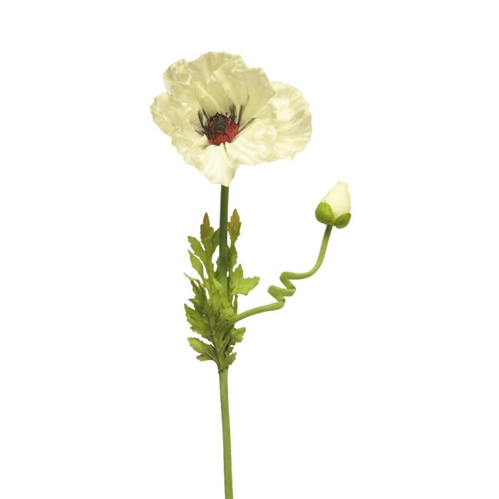 Papavero artificiale HONGYAN, crema, 65 cm