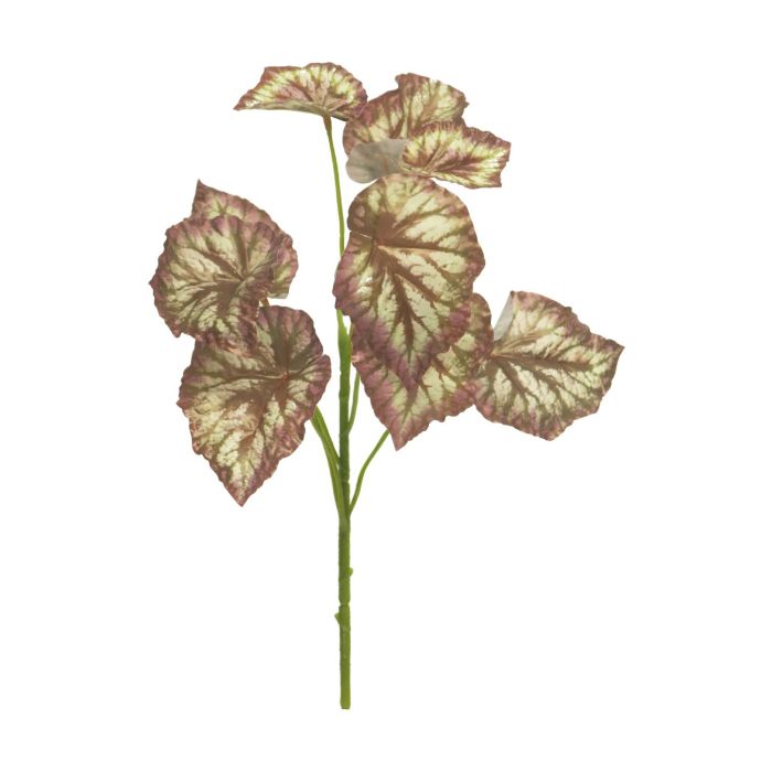 Ramo artificiale di begonia rex AIHANG, rosso-verde, 45cm